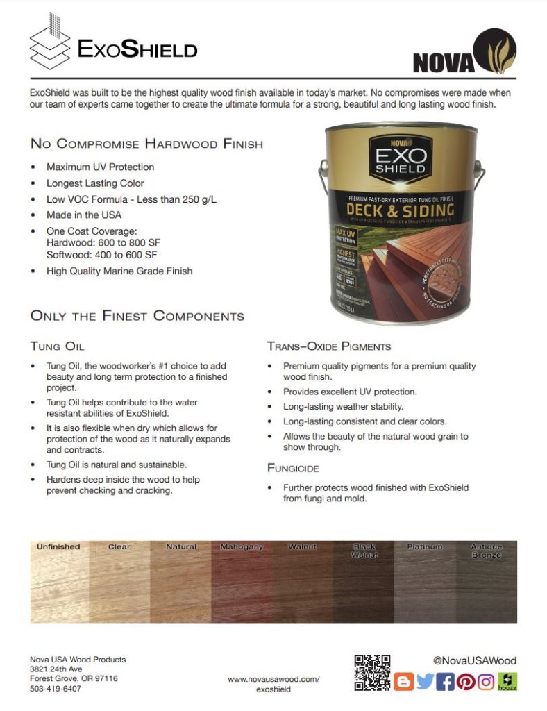 Exoshield wood stain | Ghent Wood Products